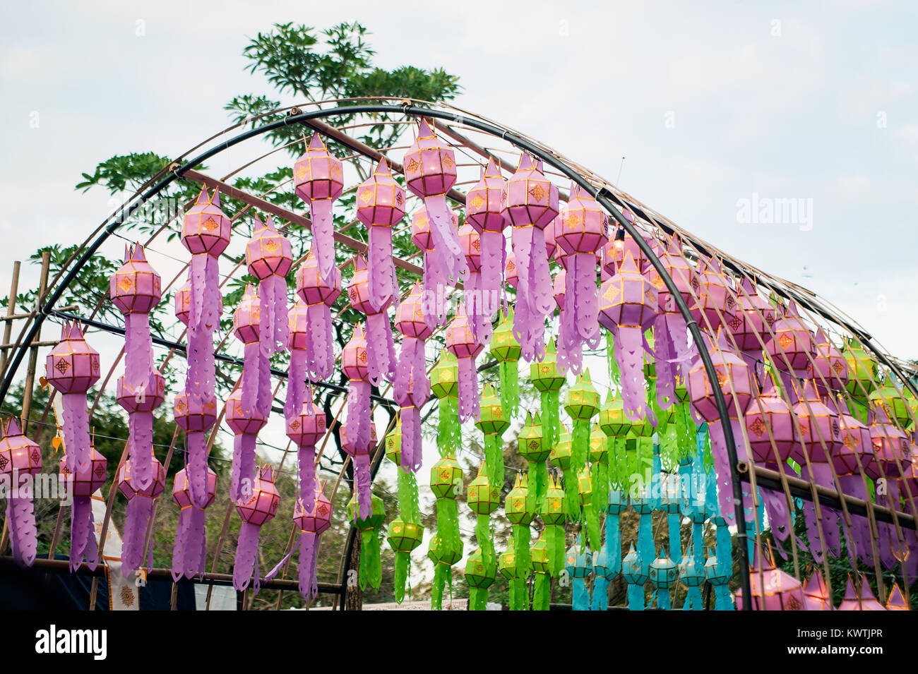 Beautiful traditional Thai style lantern, Thailand Stock Photo - Alamy