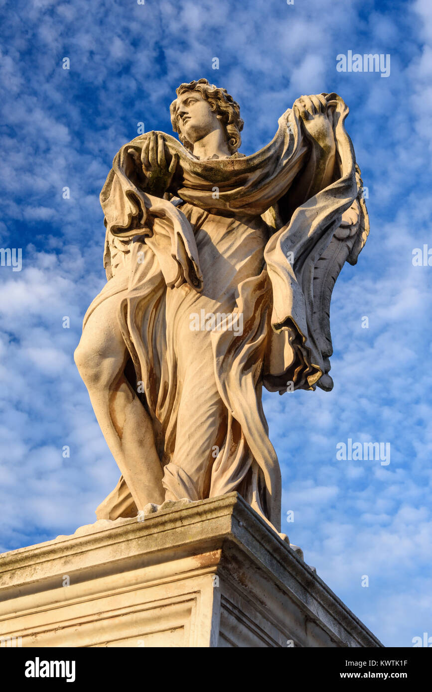 Bernini's statues on Sant'Angelo Bridge, Rome, Italy Stock Photo - Alamy