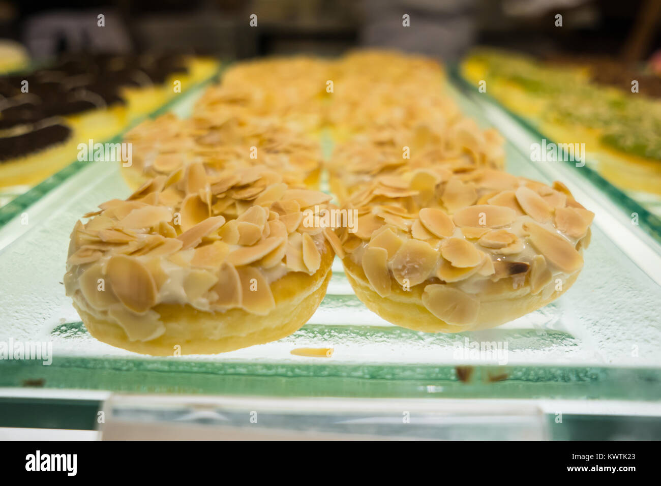 Donuts with the specific name of 'Alcapone' on display within a J.CO ...