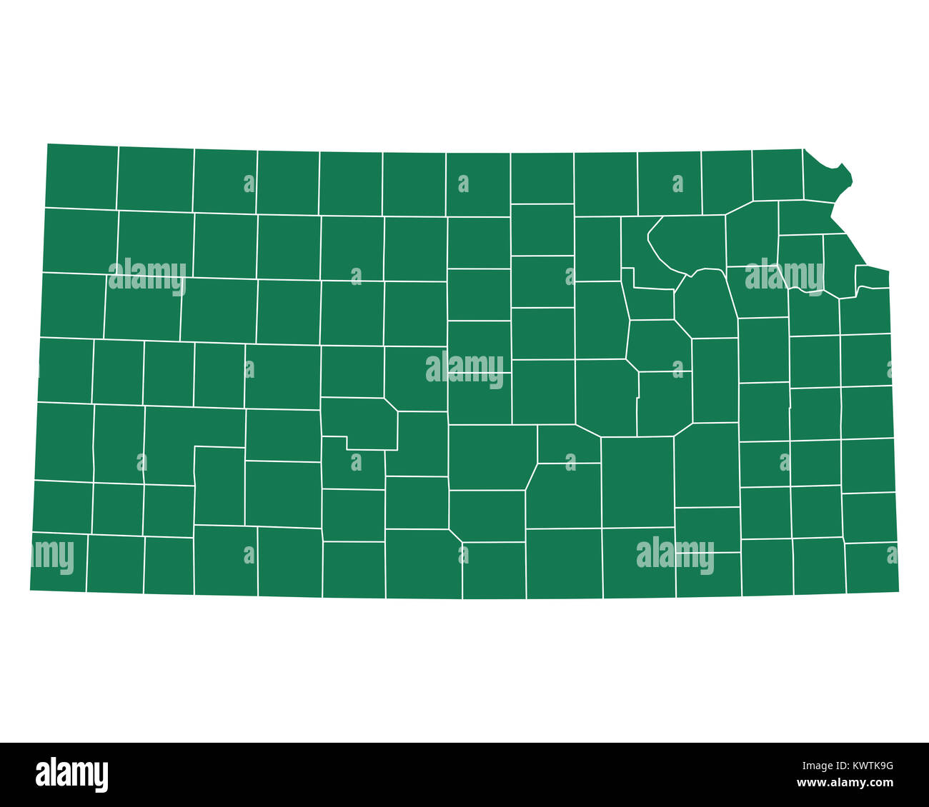 Map of Kansas Stock Photo - Alamy