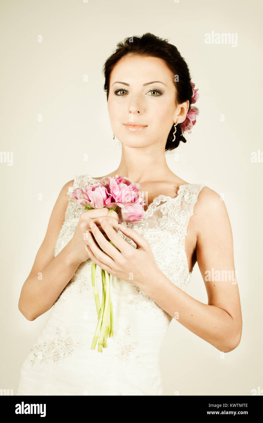 Woman fiancee in vintage dress Stock Photo - Alamy