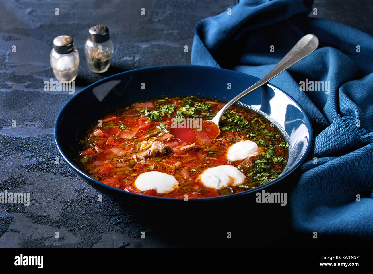 Traditional borscht soup Stock Photo - Alamy