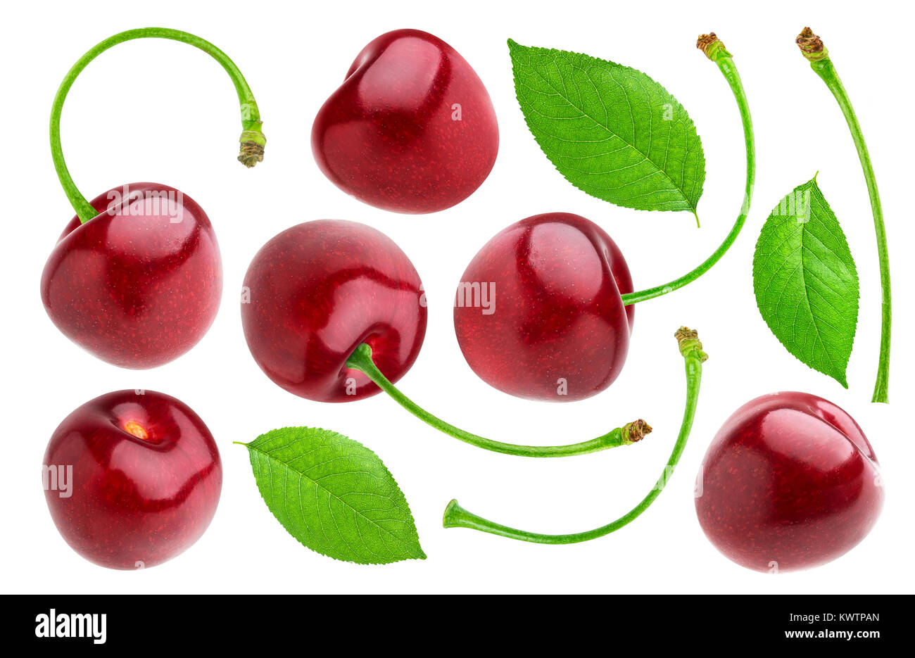 Cherry isolated on white background. Cherries collection Stock Photo ...