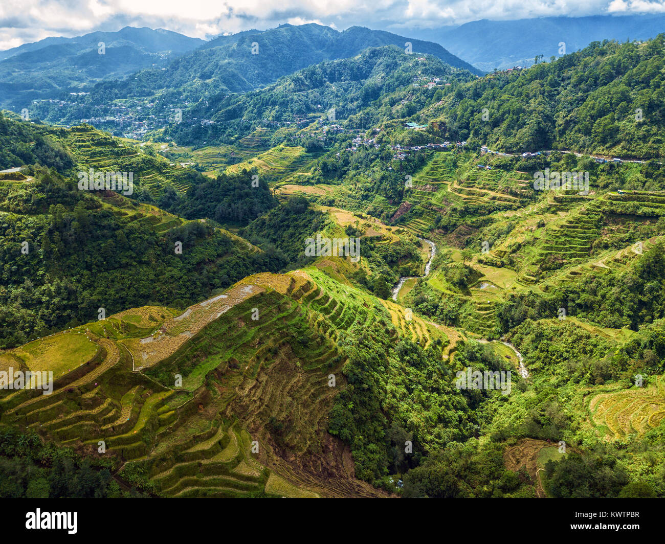 Rice terraces at Banaue View Point on the island of Luzon, Philippines ...