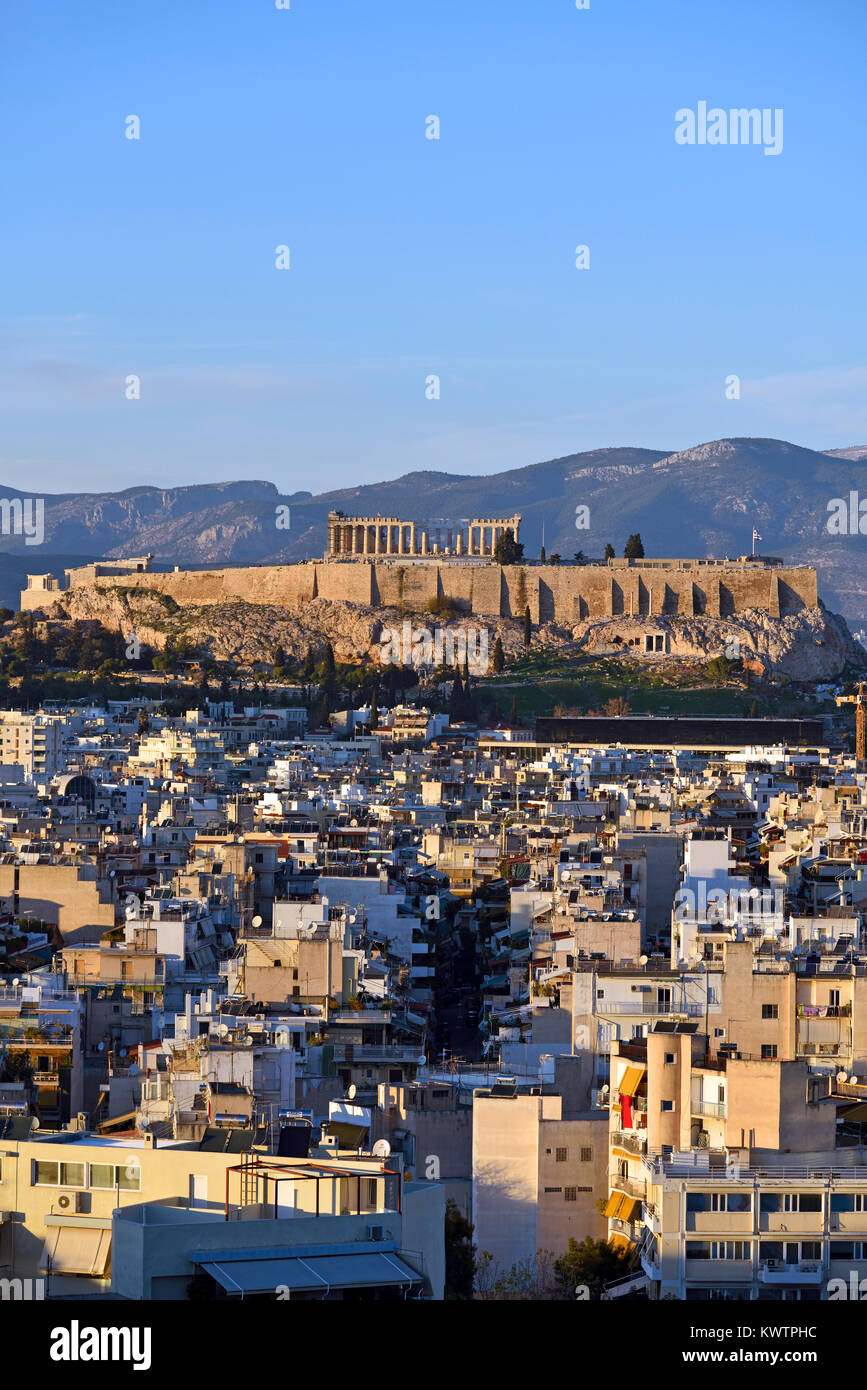 Acropolis in Athens, Greece, during sunset Stock Photo - Alamy
