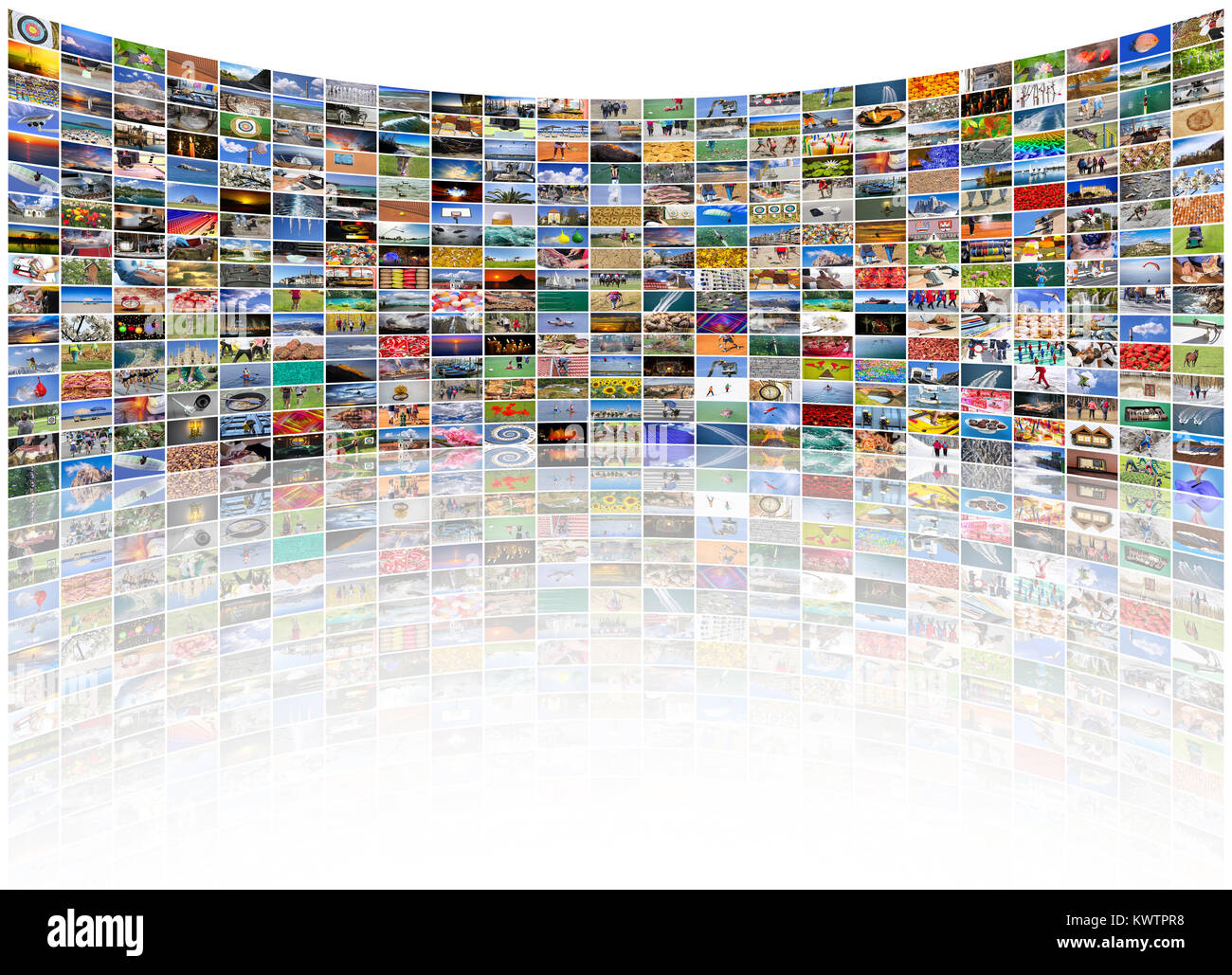 Big multimedia video and image wall of the TV screen Stock Photo - Alamy