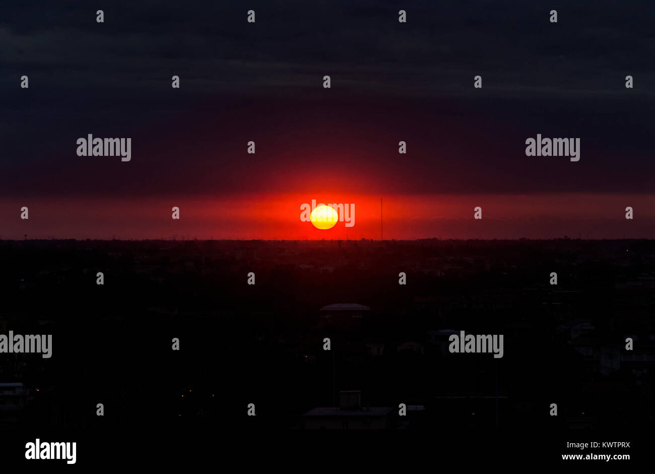 View of an amazing red sunset Stock Photo - Alamy