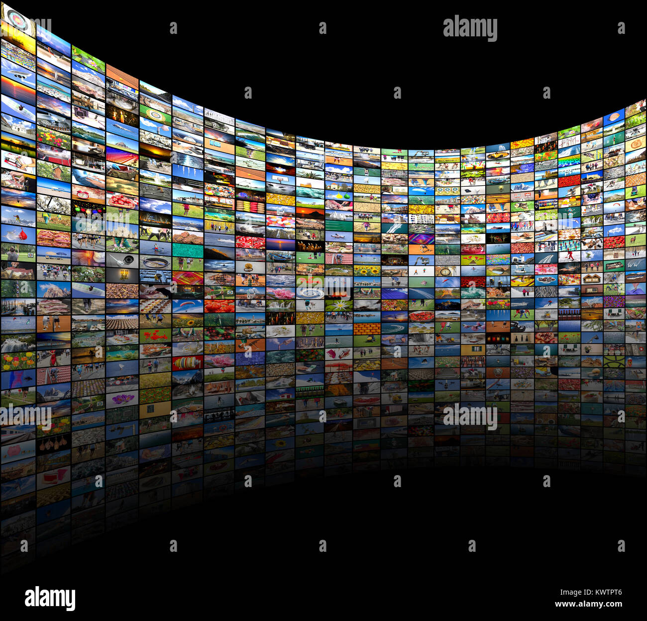 Big multimedia video and image wall of the TV screen Stock Photo - Alamy