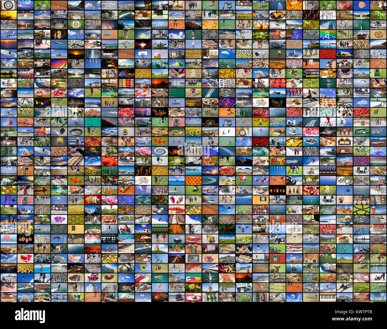 Big multimedia video and image wall of the TV screen Stock Photo - Alamy