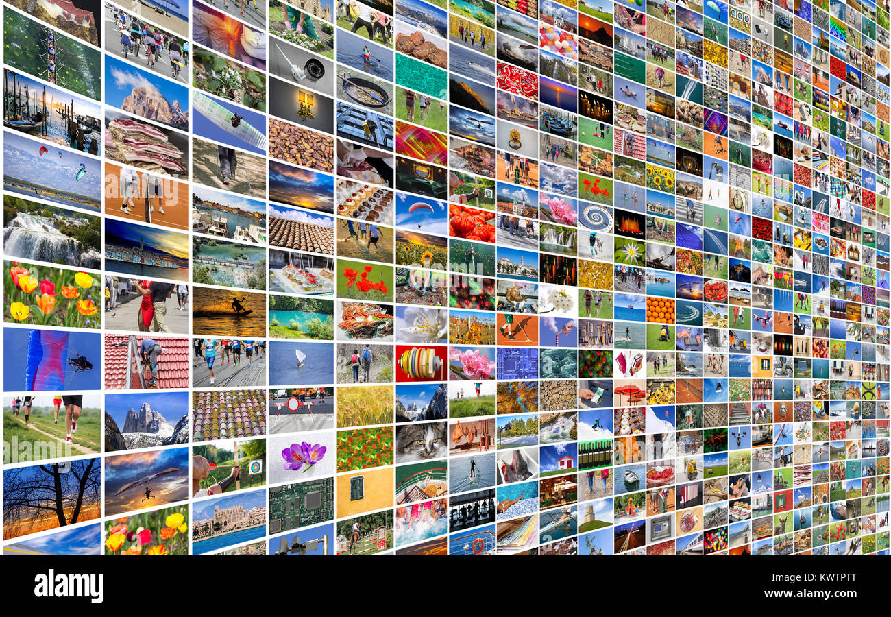 Big multimedia video and image wall of the TV screen Stock Photo - Alamy