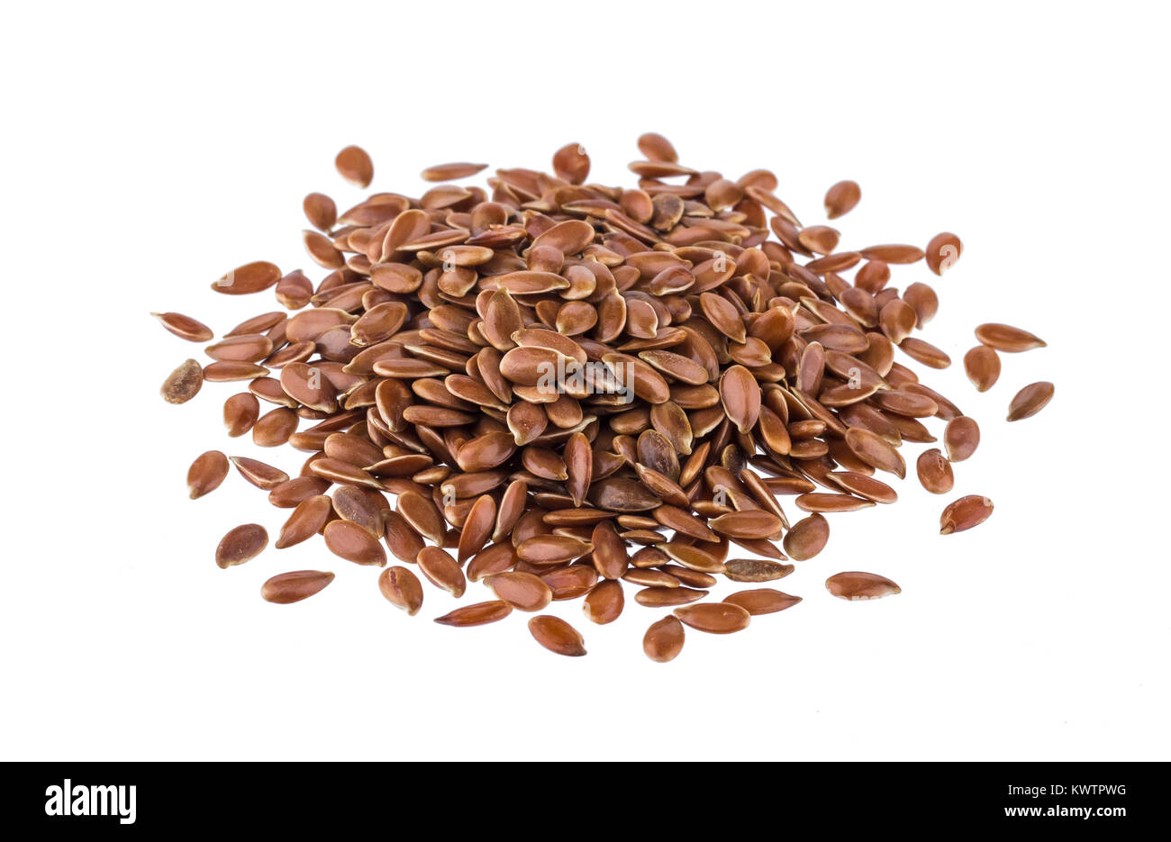 Pile of flax seeds isolated on white background Stock Photo - Alamy
