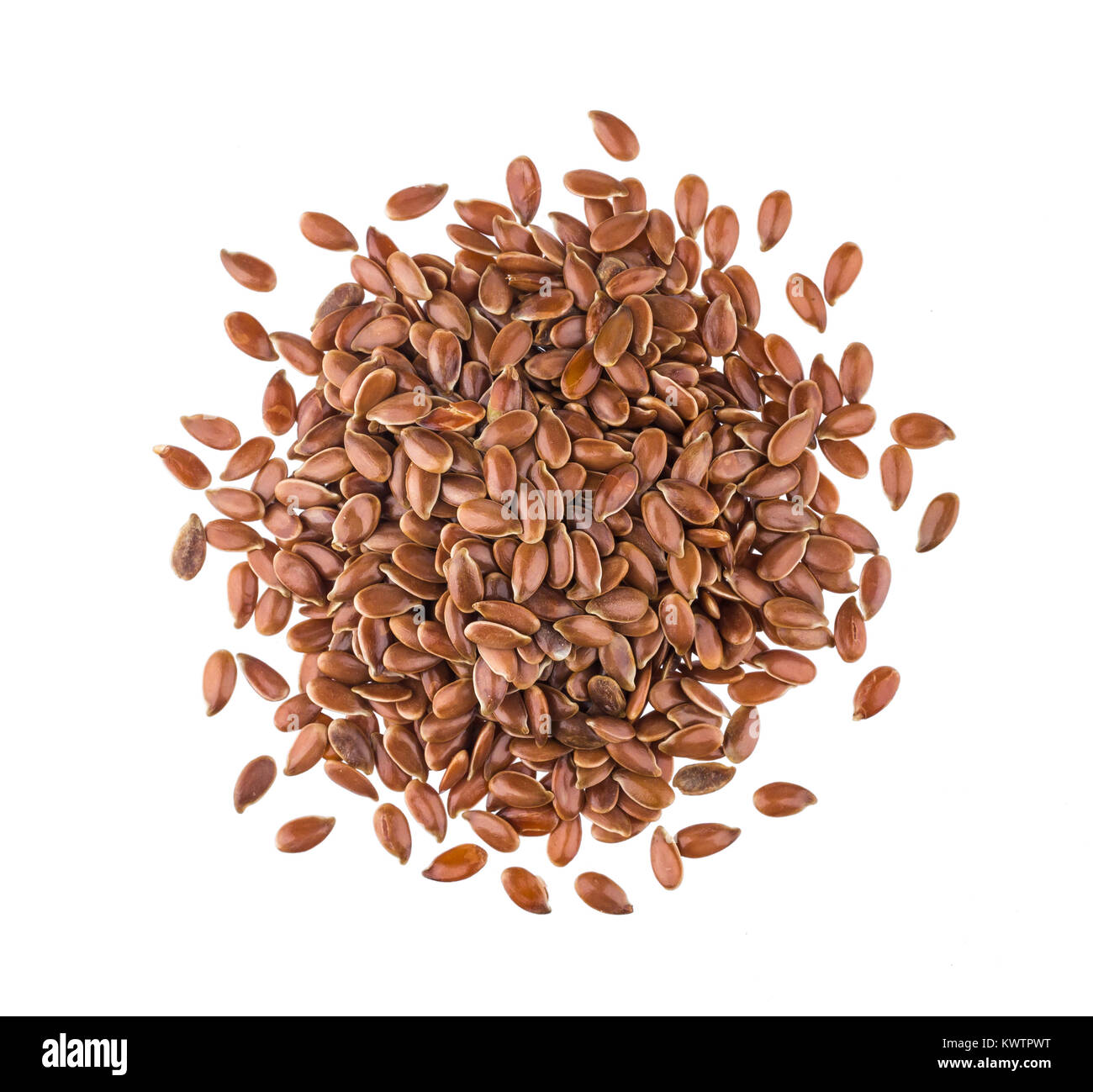 Pile of flax seeds on white background, top view Stock Photo - Alamy