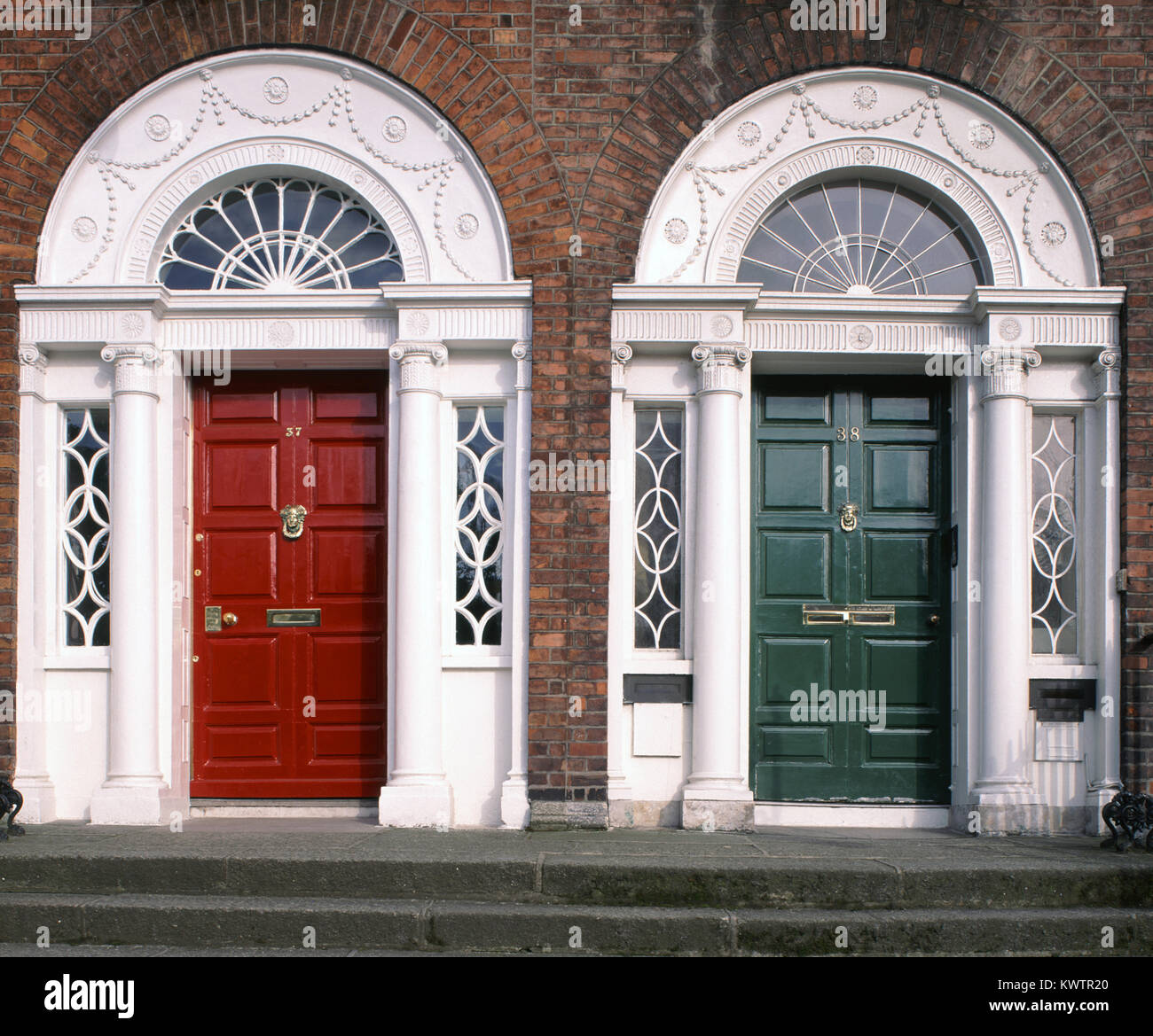 Coloured Georgian Doors near Merrion Square, Dublin, County Dublin ...