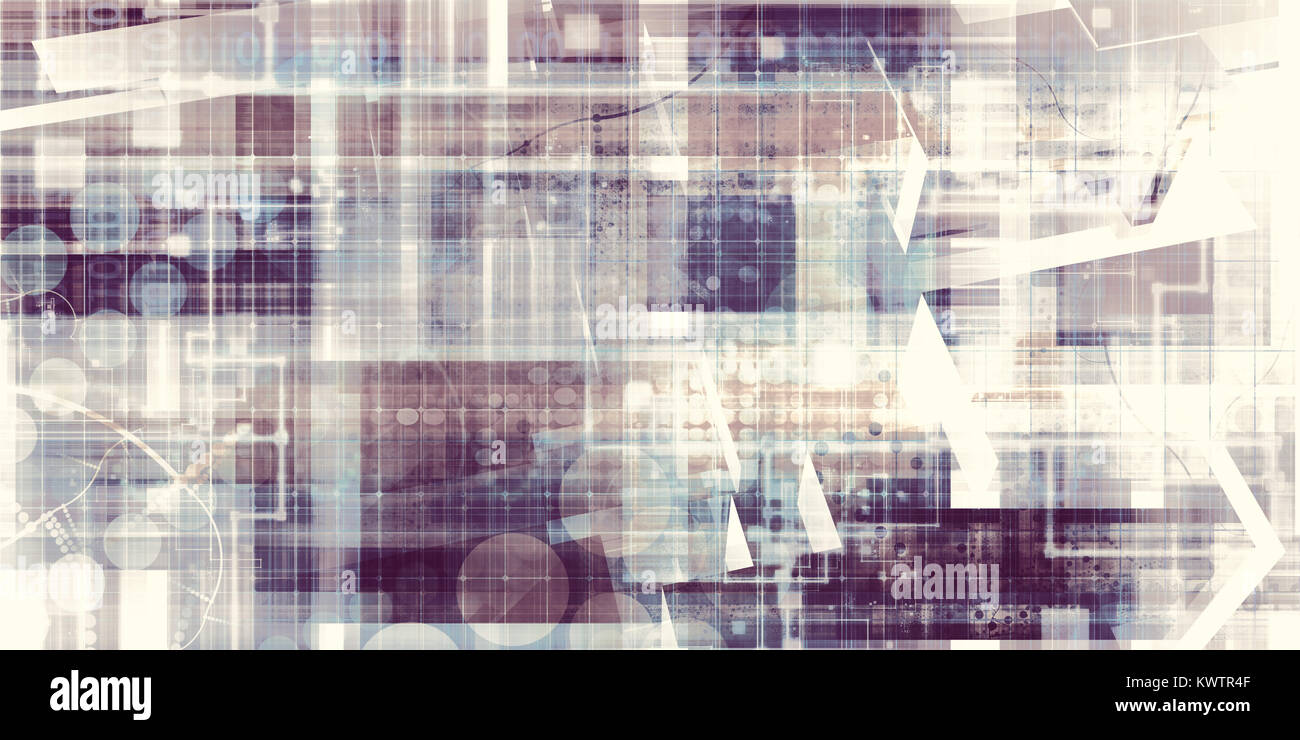 Brain Computer Interface with Square Digital Art Blocks Stock Photo - Alamy