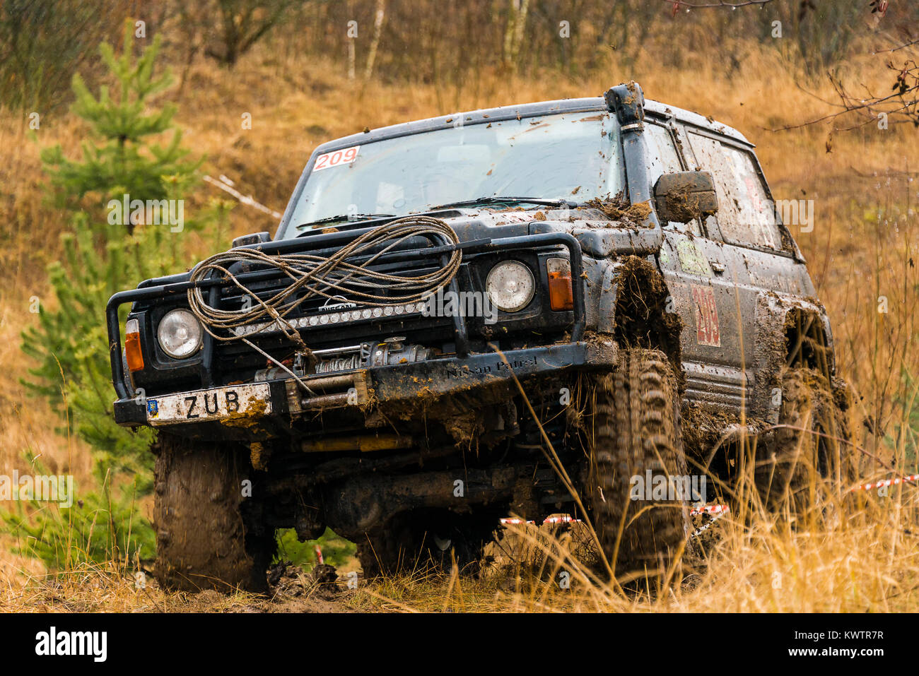 Lviv, Ukraine - February 21, 2016: Off-road vehicle brand Nissan ...