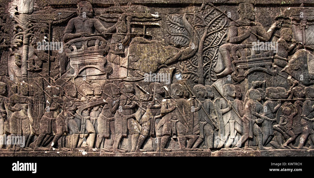 Bas-reliefs of Angkor Wat, Angkor Archeological Park, Siem Reap ...
