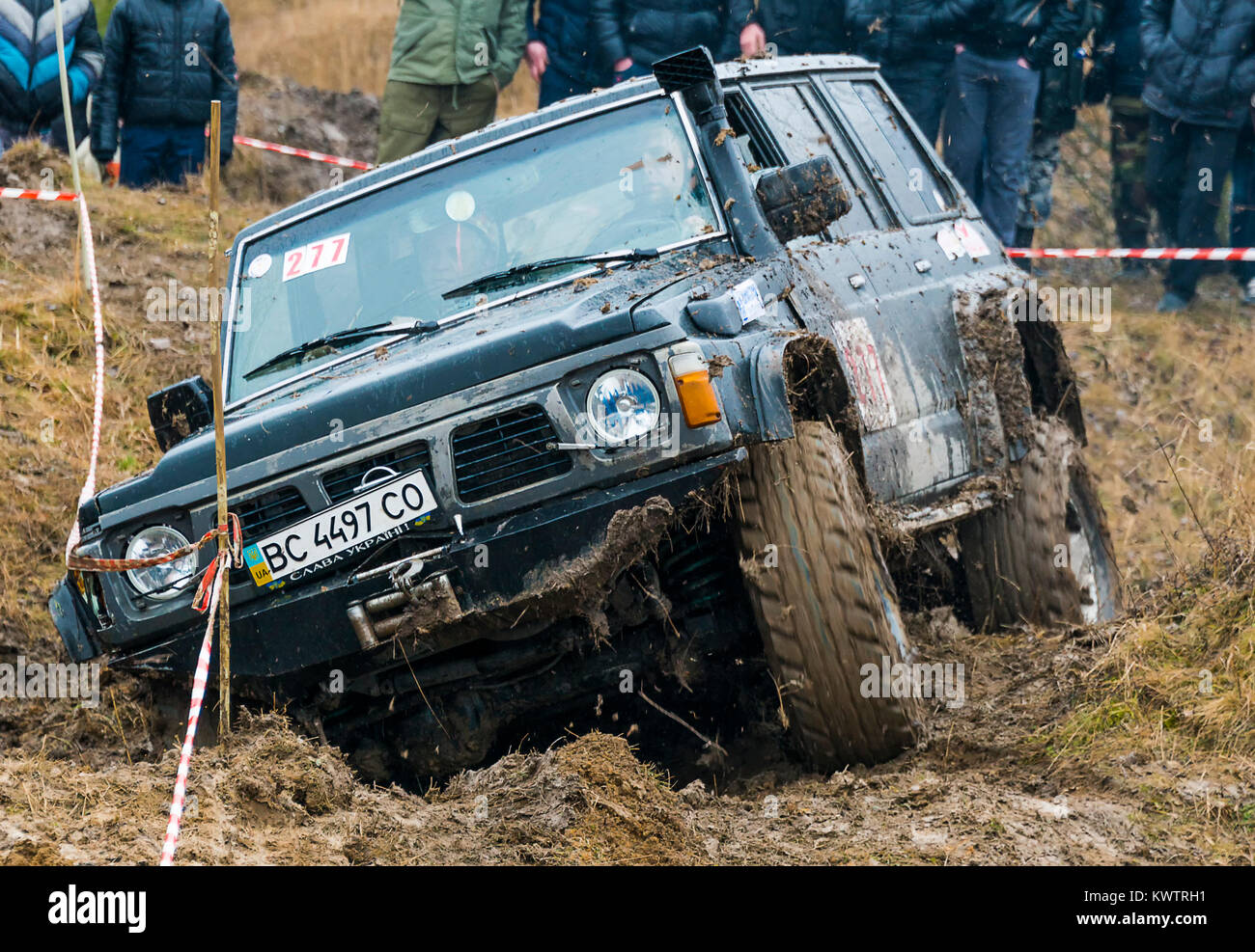 Lviv, Ukraine - February 21, 2016: Off-road vehicle brand Nissan (No ...