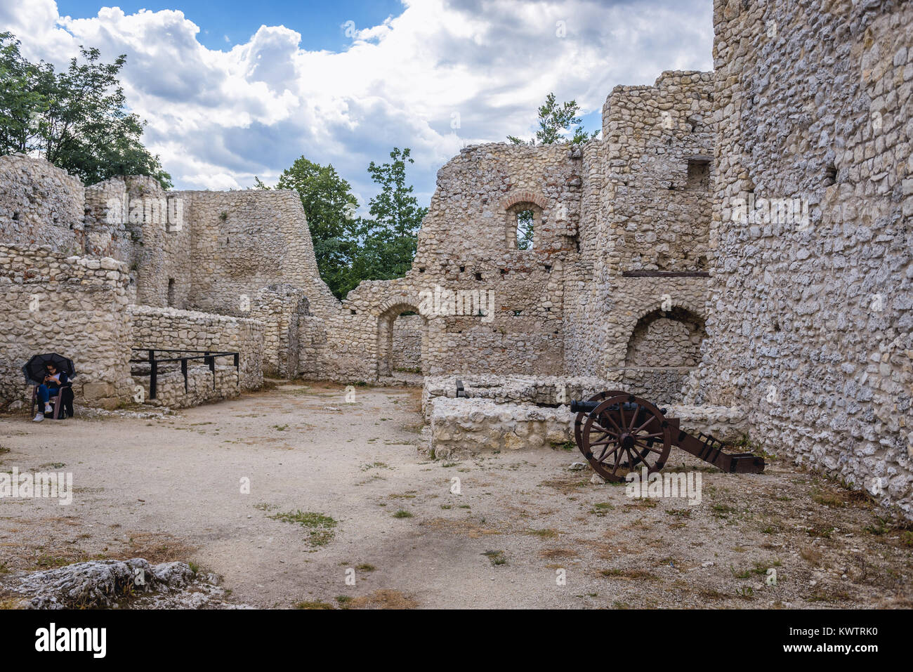 Inside the ruins of castle in Smolen village, part of the Eagles Nests ...