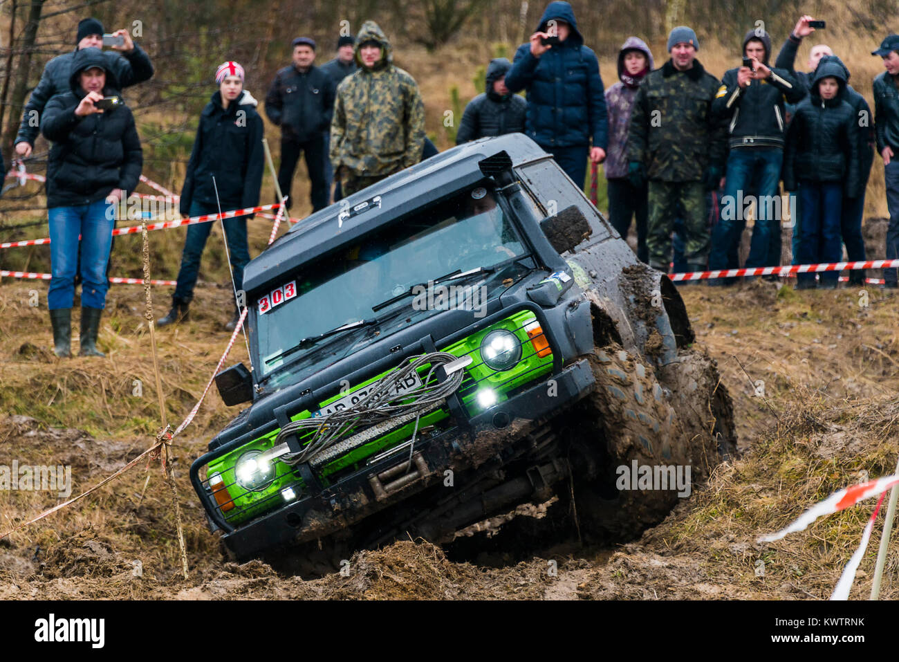 Lviv, Ukraine - February 21, 2016: Off-road vehicle brand Nissan ...