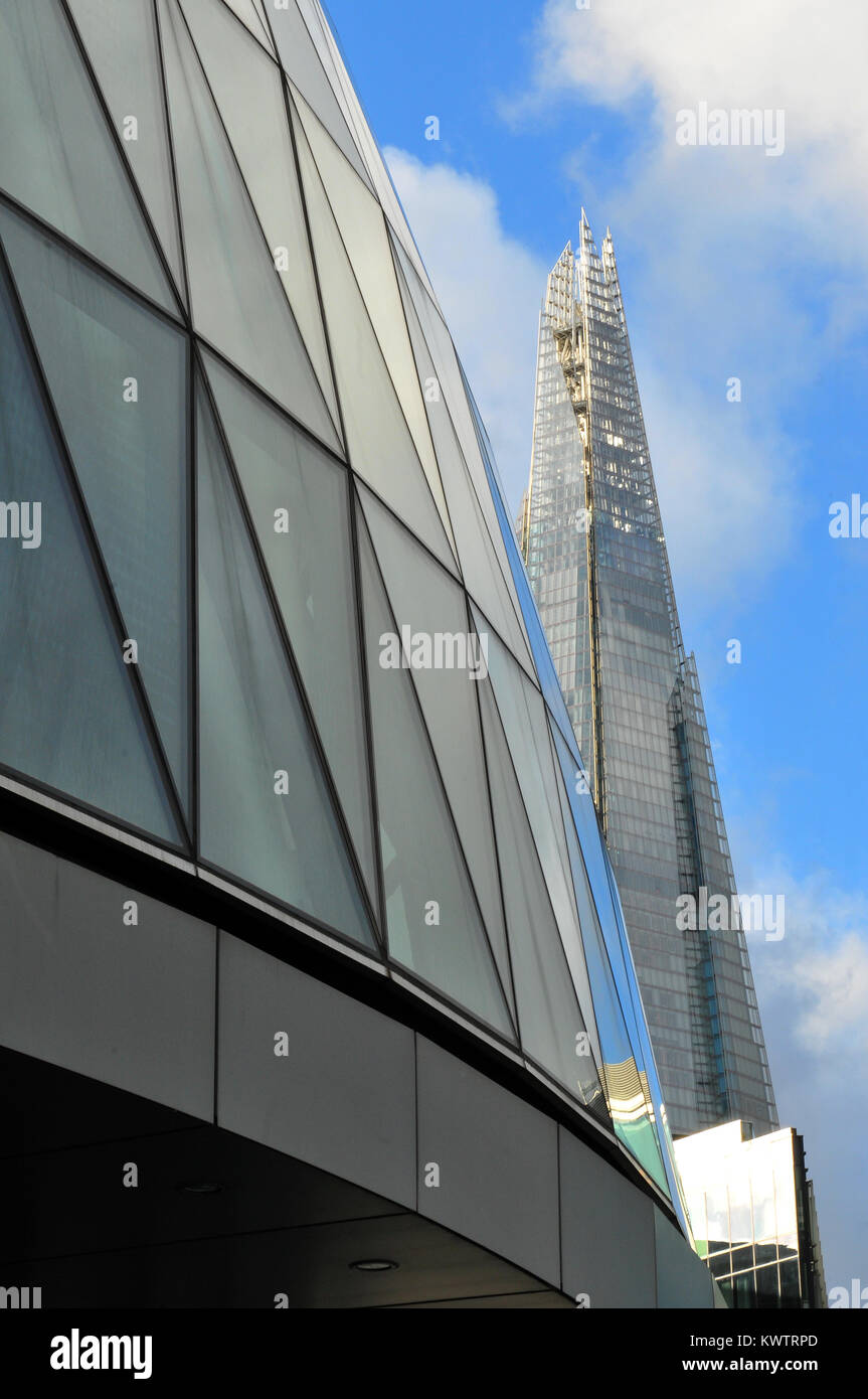 city hall in London home of GLC or greater London council and the shard ...