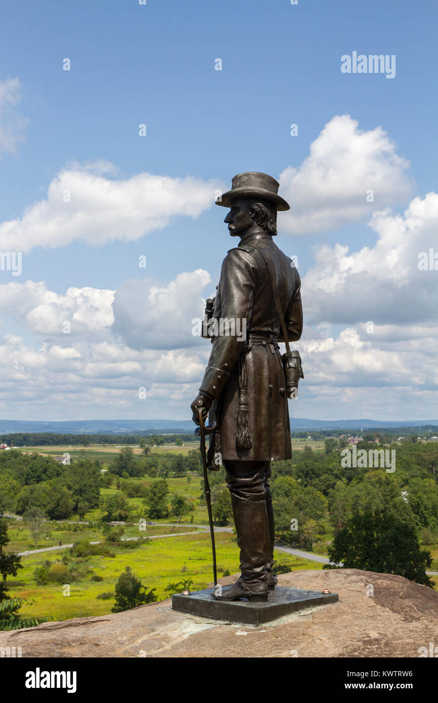 The monument to Brigadier General Gouverneur Kemble Warren on Little ...