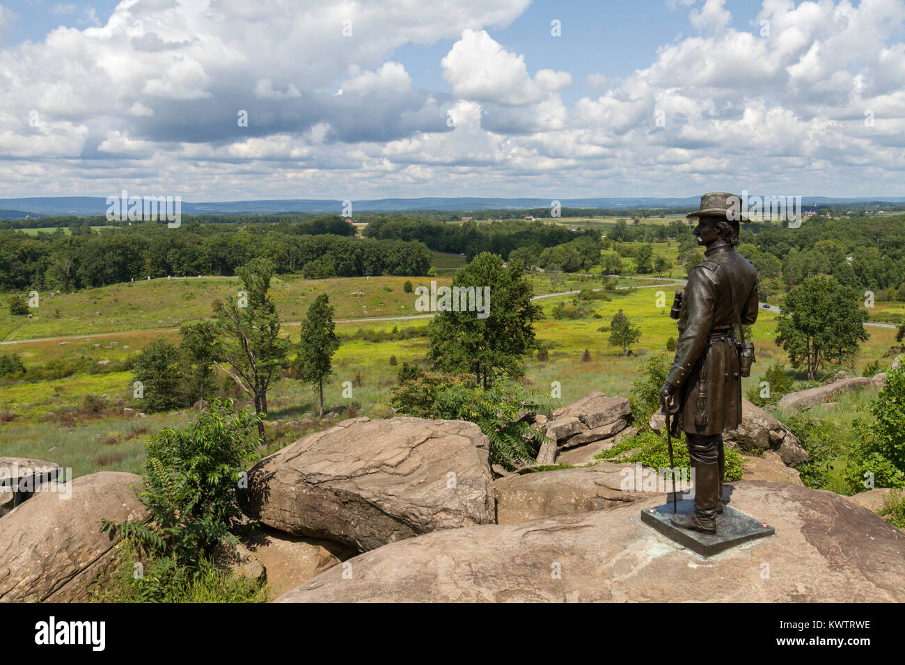 The monument to Brigadier General Gouverneur Kemble Warren on Little ...