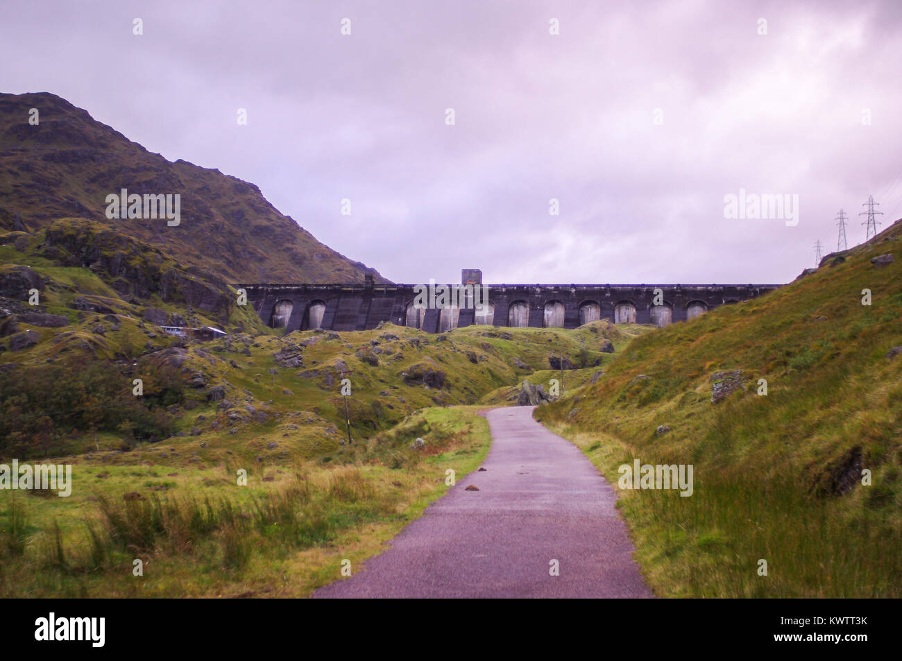 Loch Sloy Dam, Scotland, September 30th 2012. Loch Sloy Dam is situated ...