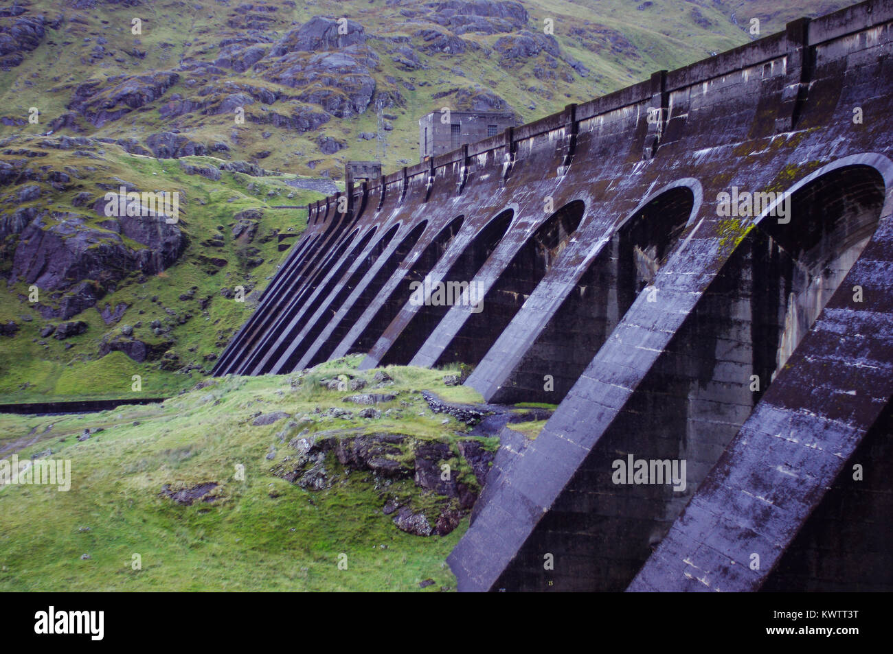 Loch Sloy Dam, Scotland, September 30th 2012. Loch Sloy Dam is situated ...