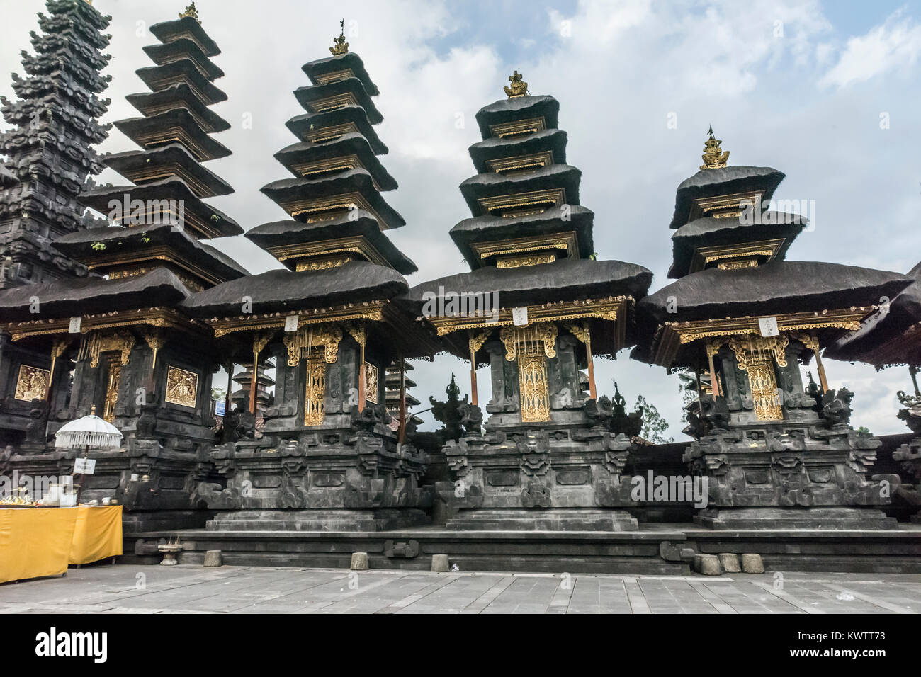 3,5,7,9, and 11 tiered merus at the upper levels of Pura Penataran ...