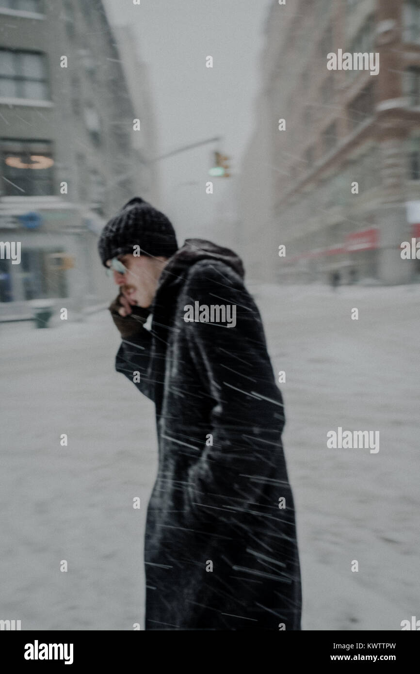 Bomb Cyclone (blizzard) in New York Stock Photo - Alamy