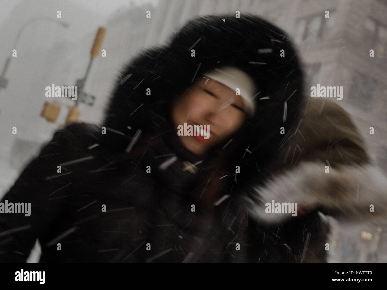 Bomb Cyclone (blizzard) in New York Stock Photo - Alamy