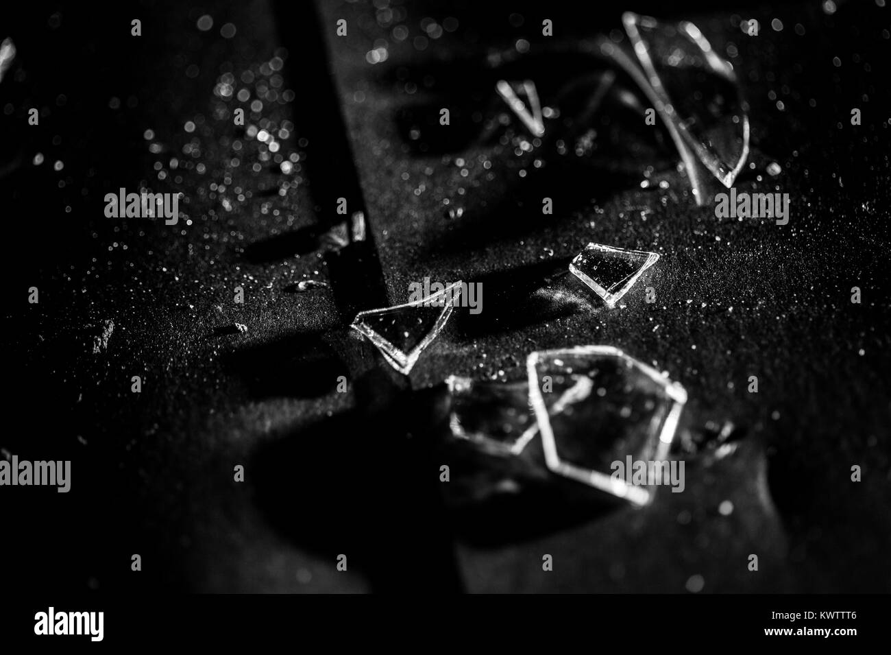 Broken glass pieces hi-res stock photography and images - Alamy