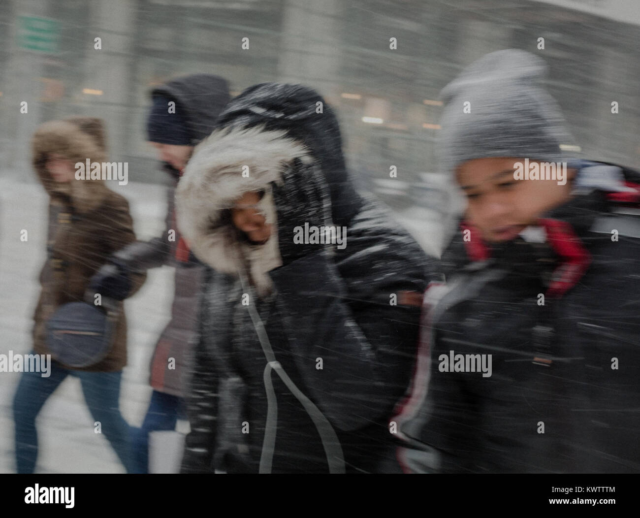 Bomb Cyclone (blizzard) in New York Stock Photo - Alamy
