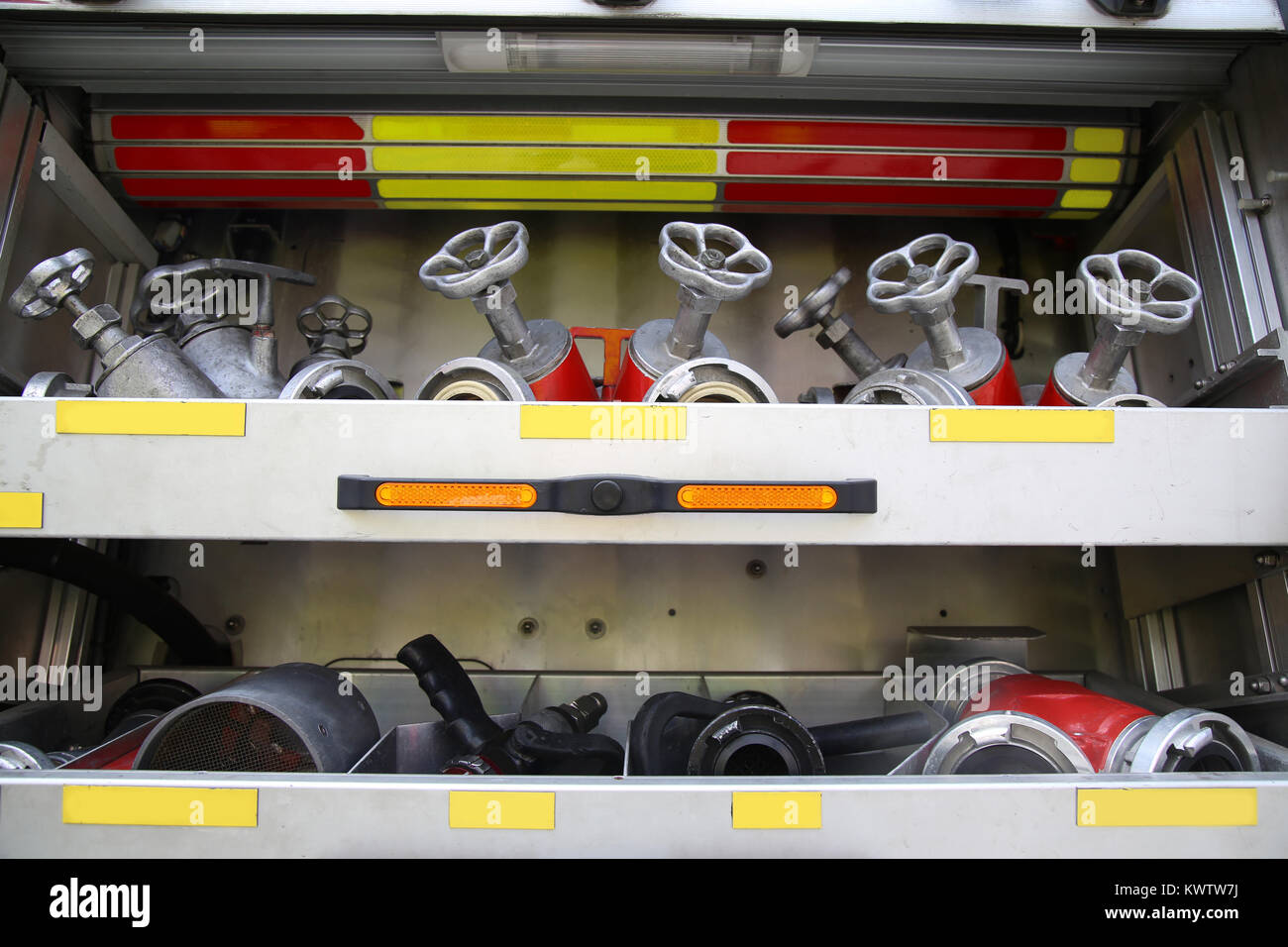 Rescue Equipment Inside packed inside a fire truck Stock Photo - Alamy