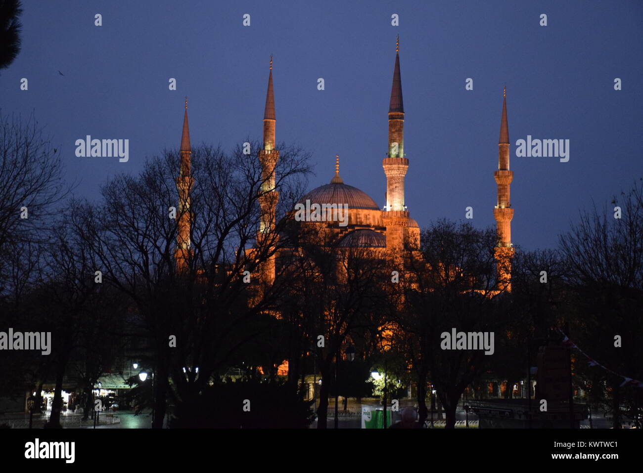 The exterior of Sultan Ahmed mosque, also called the Blue Mosque with ...