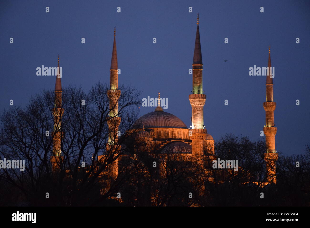 The exterior of Sultan Ahmed mosque, also called the Blue Mosque with ...