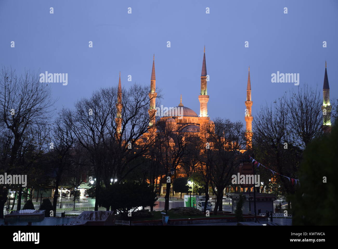 The exterior of Sultan Ahmed mosque, also called the Blue Mosque with ...
