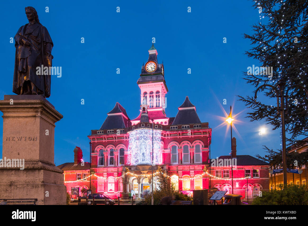 Guildhall Arts Centre decorated for Christmas, Grantham, Lincolnshire ...