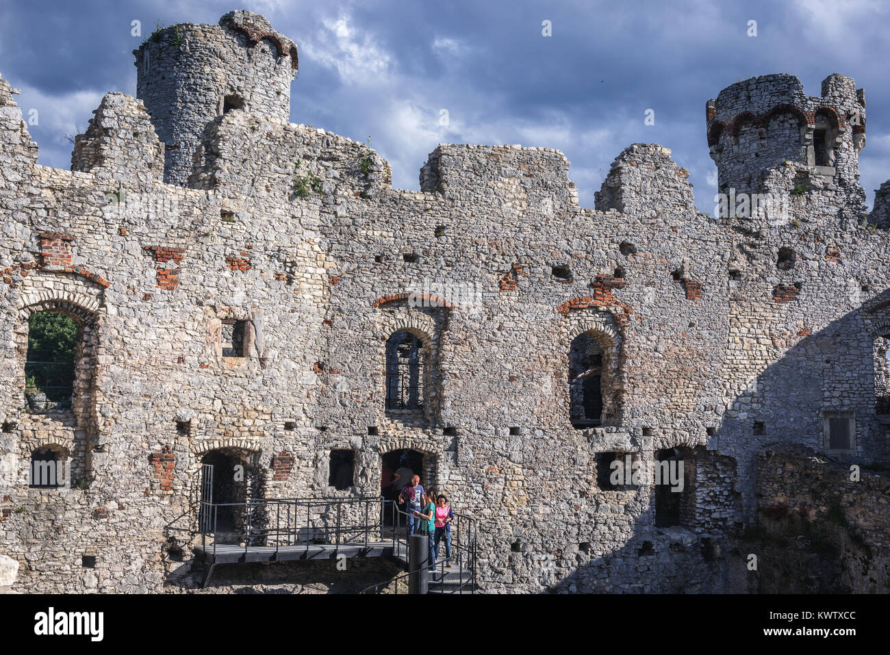 Ruins of Ogrodzieniec Castle in Podzamcze village, part of the Eagles ...