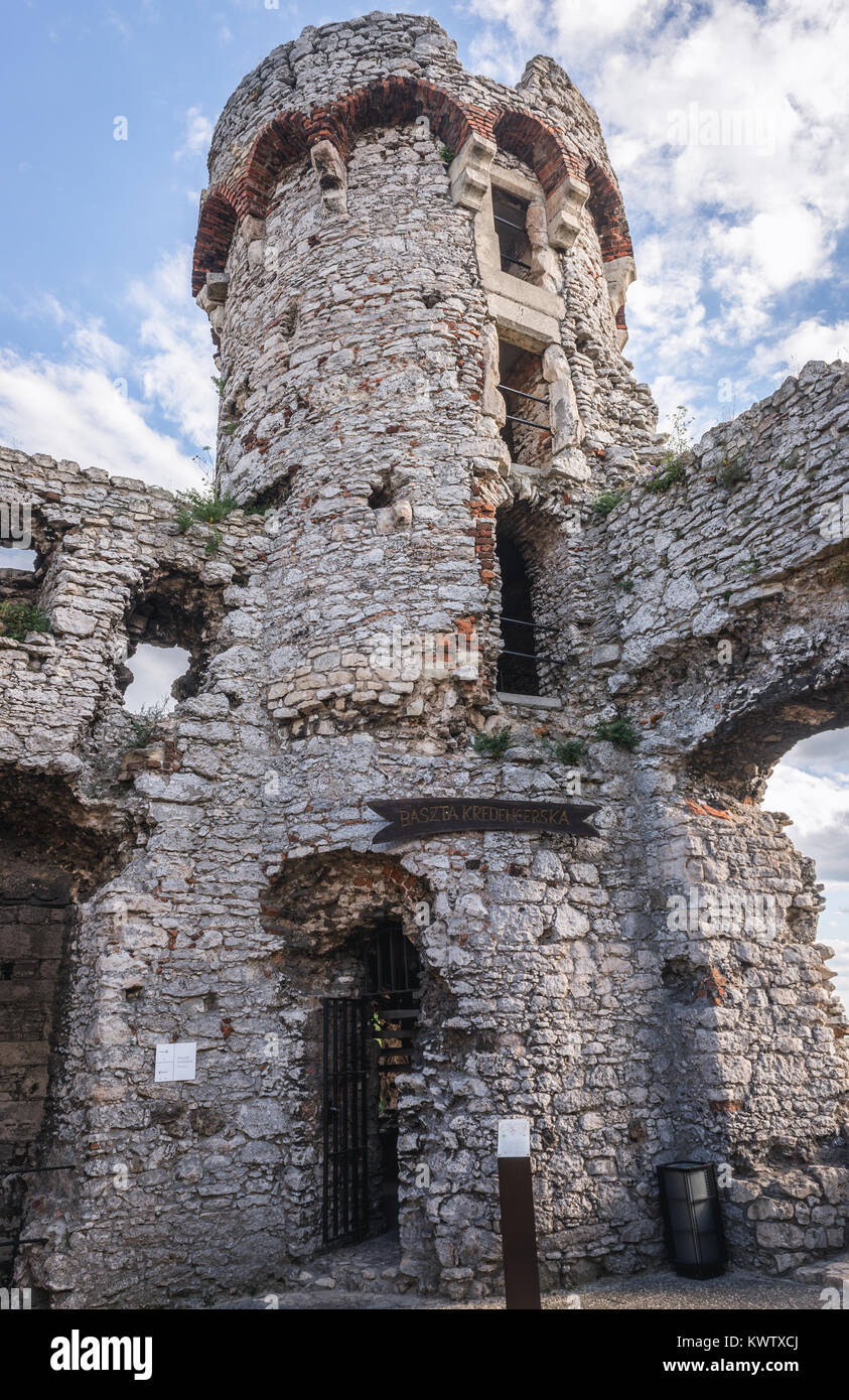 One of the towers of Ogrodzieniec Castle in Podzamcze village, part of ...