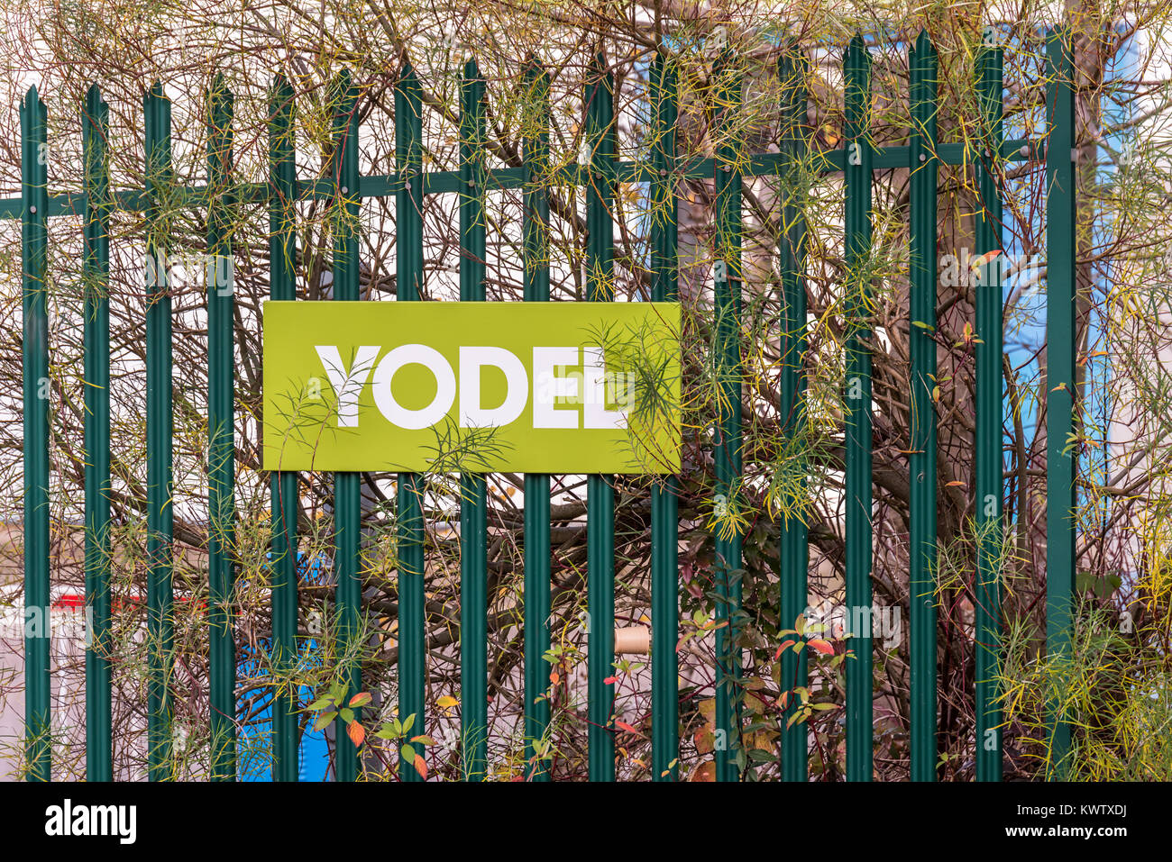 Northampton UK December 07, 2017: Yodel delivery Service logo sign in ...