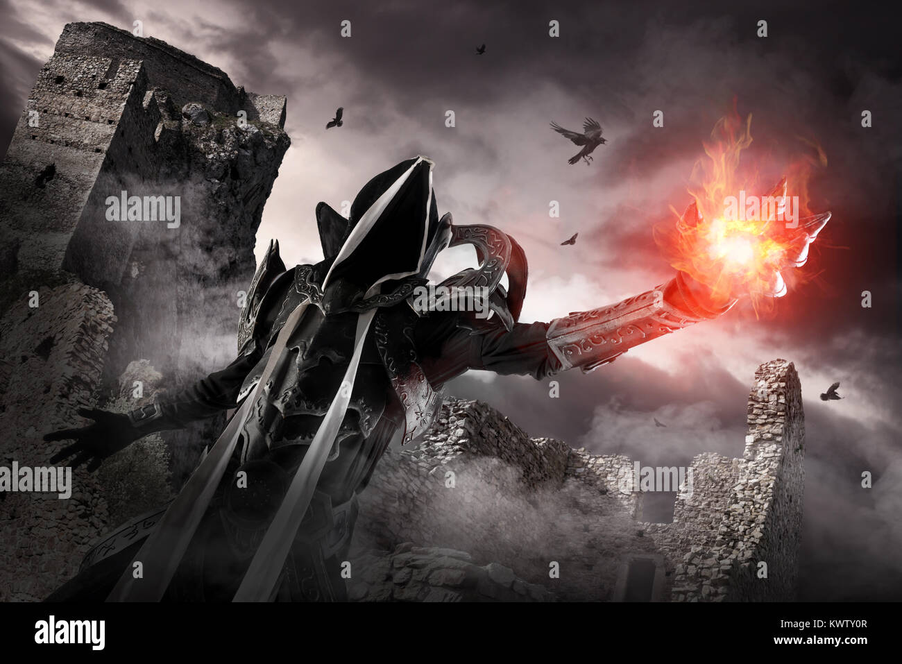 Man in a fantasy costume of a dark demon, cosplay Stock Photo - Alamy