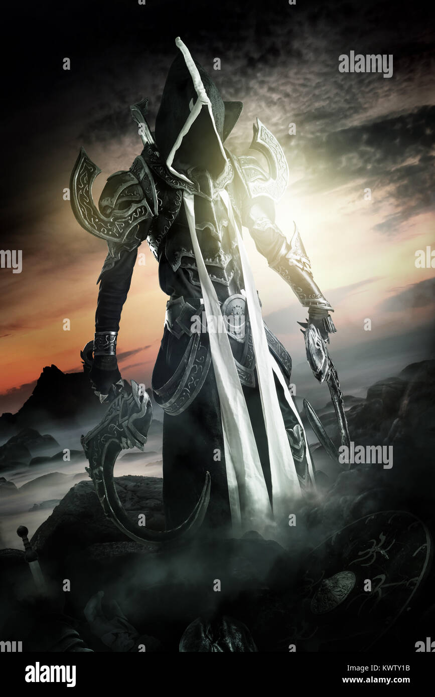 Man in a fantasy costume of a dark demon, cosplay Stock Photo - Alamy