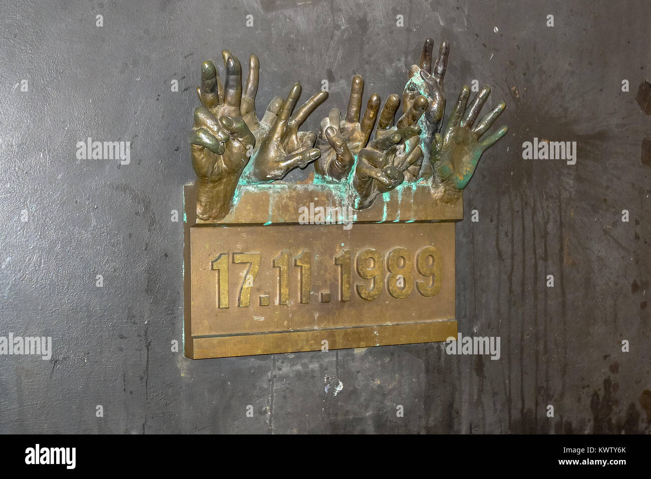 Velvet Revolution Memorial in Prague Czech Republic Stock Photo - Alamy