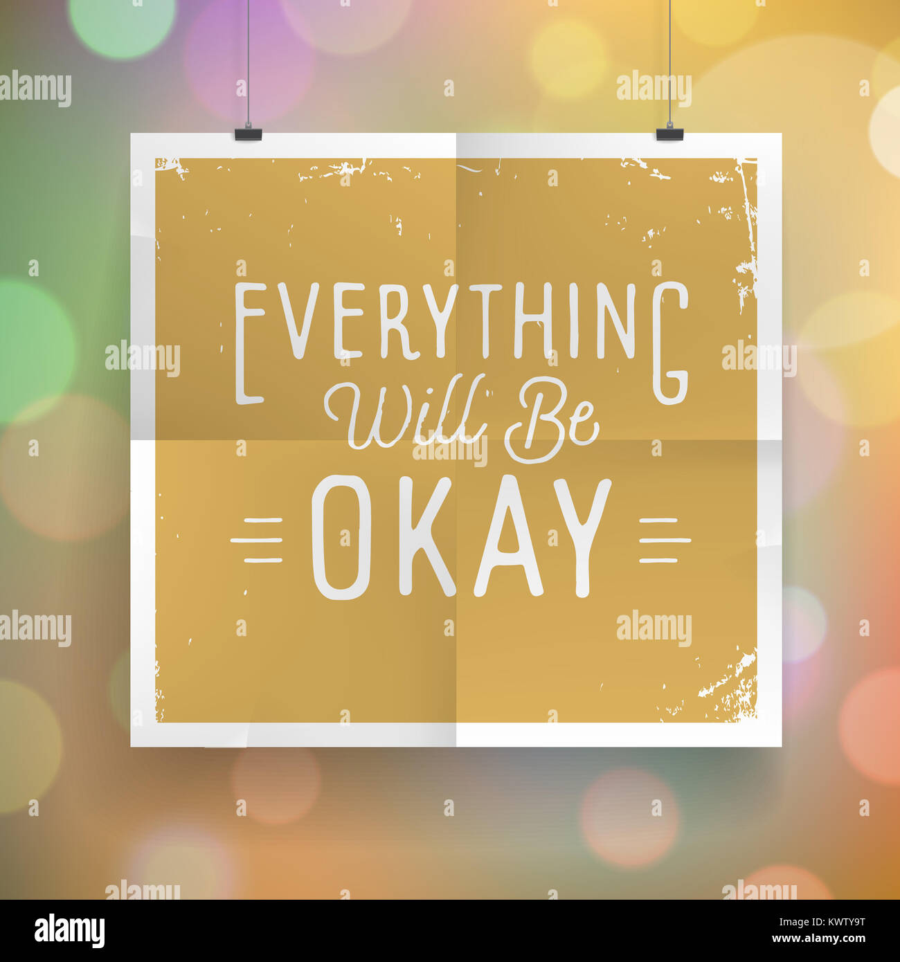 Poster with hand drawn lettering slogan on vintage background Stock ...