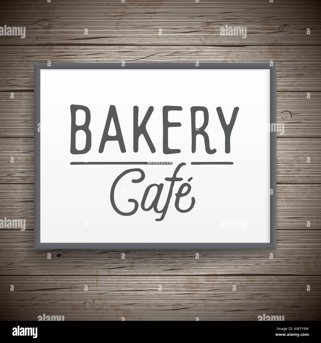 Vintage hand drawn lettering poster for food and drinks Stock Photo - Alamy