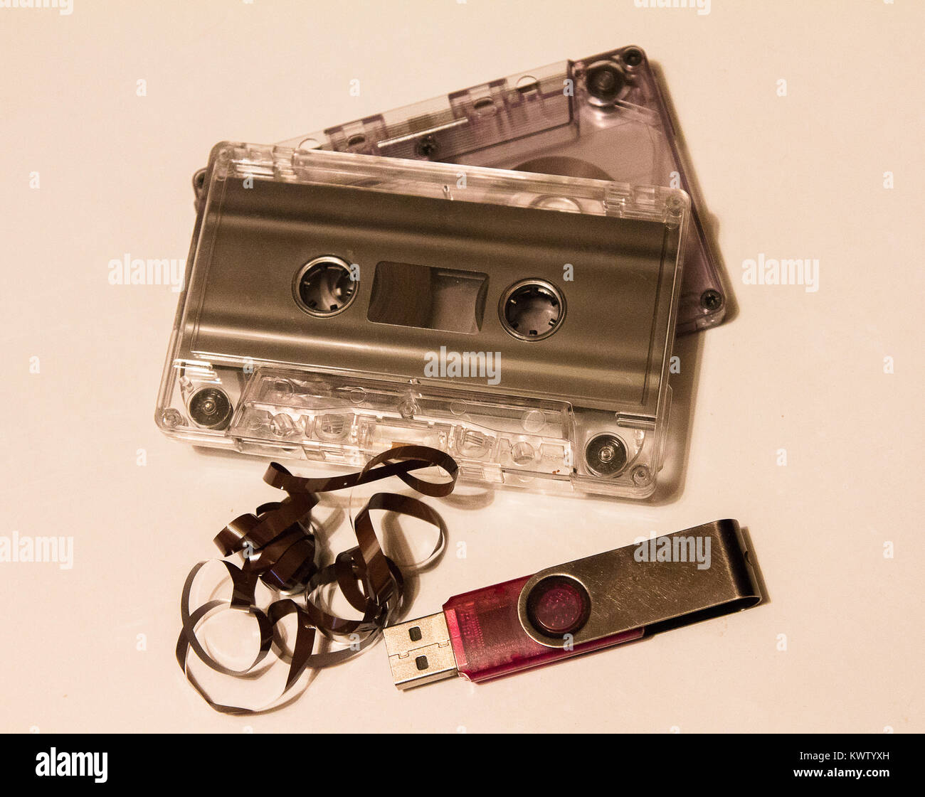 flash disk and audio cassette Stock Photo - Alamy