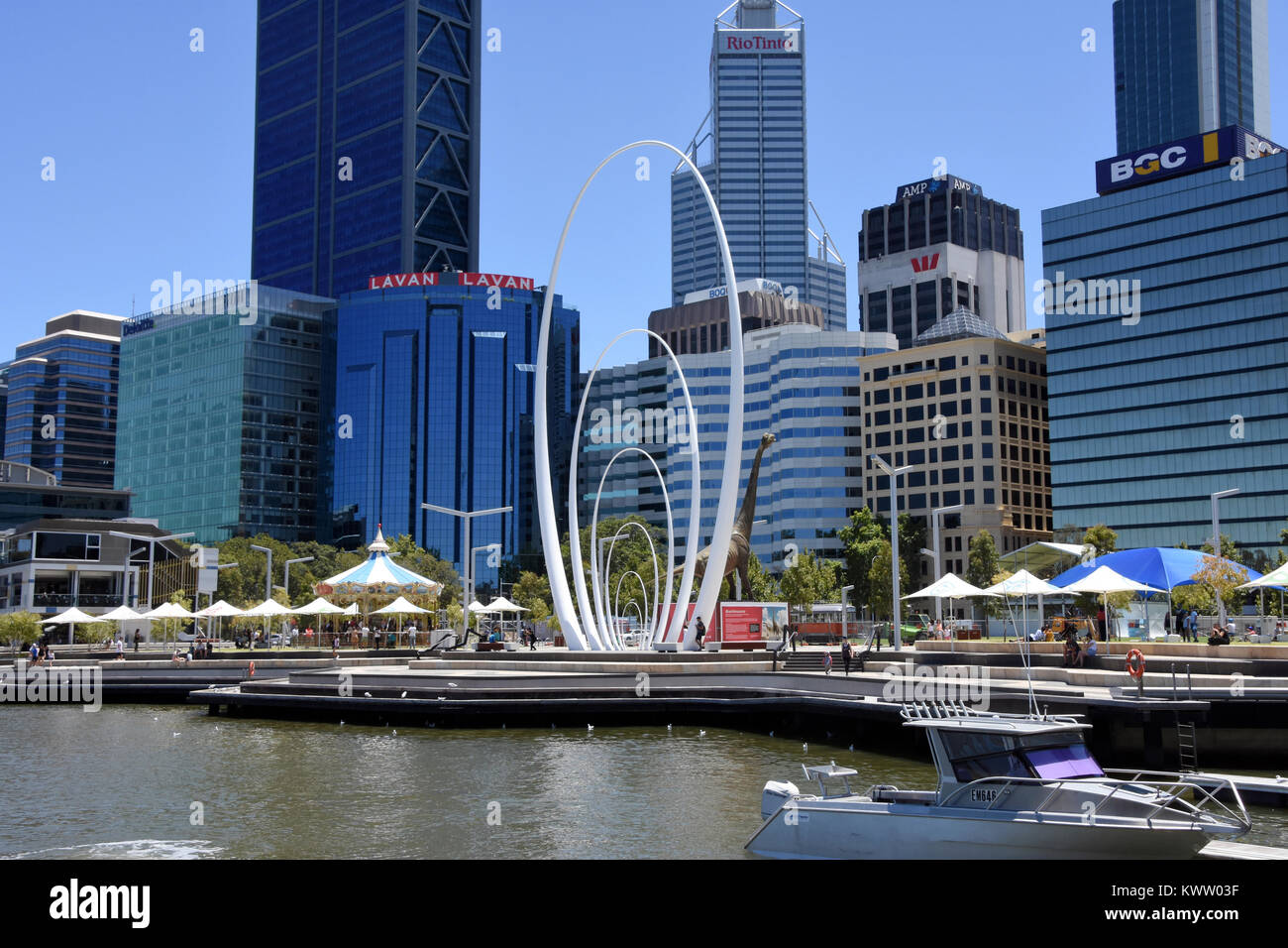 Spanda sculpture and the CBD area of Perth Stock Photo - Alamy