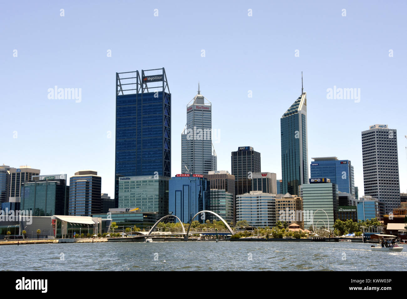 South Perth waterfront as viewed from the water Stock Photo - Alamy