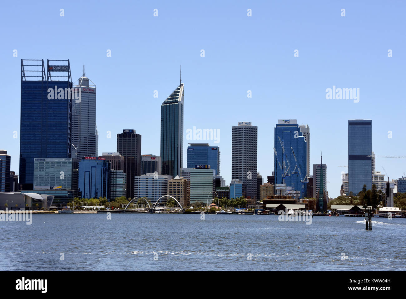 CBD area of Perth viewed from the water Stock Photo - Alamy